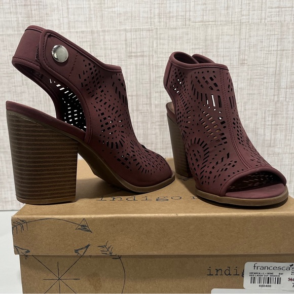 Indigo | Shoes | Indigo Purple Heels With Perforated Design | Poshmark